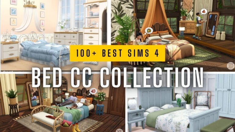80+ Best Sims 4 Bed CC - Single, Double, Toddler Bed & more