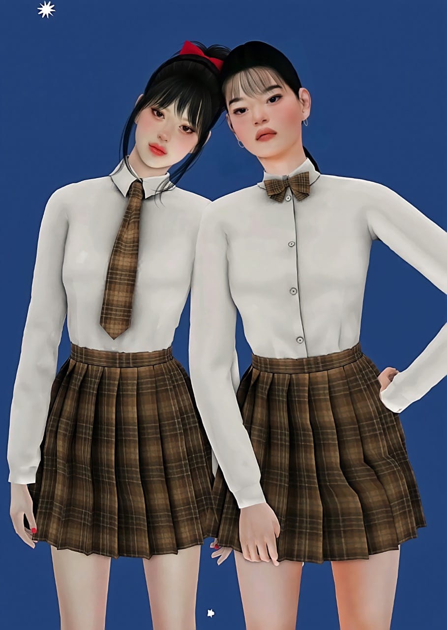30+ Sims 4 School Uniform CC: Skirt, Korean & Japanese Uniform