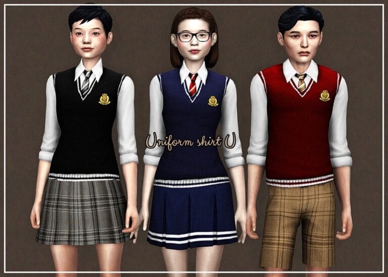 30+ Sims 4 School Uniform CC: Skirt, Korean & Japanese Uniform