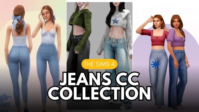 45+ Sims 4 Jeans CC: Baggy, Skinny, Low waist, and Ripped