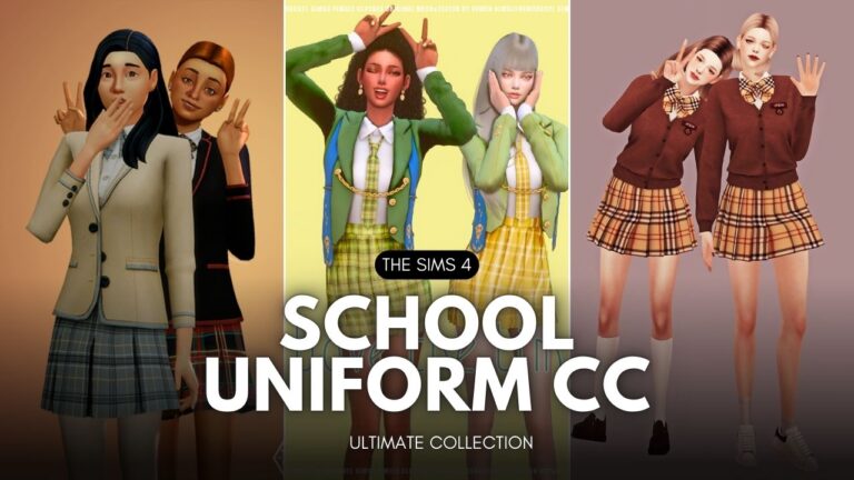 30+ Sims 4 School Uniform CC: Skirt, Korean & Japanese Uniform